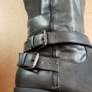 torrid | Shoes | Torrid Black Double Buckle Side Zip Knee Boot | Poshmark